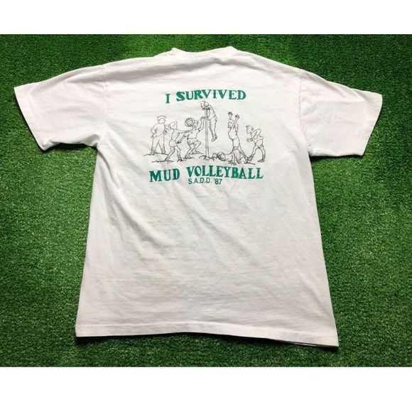 Hanes | Shirts | Vintage 987 I Survived Mud Volleyball Sadd Mud Patrol ...